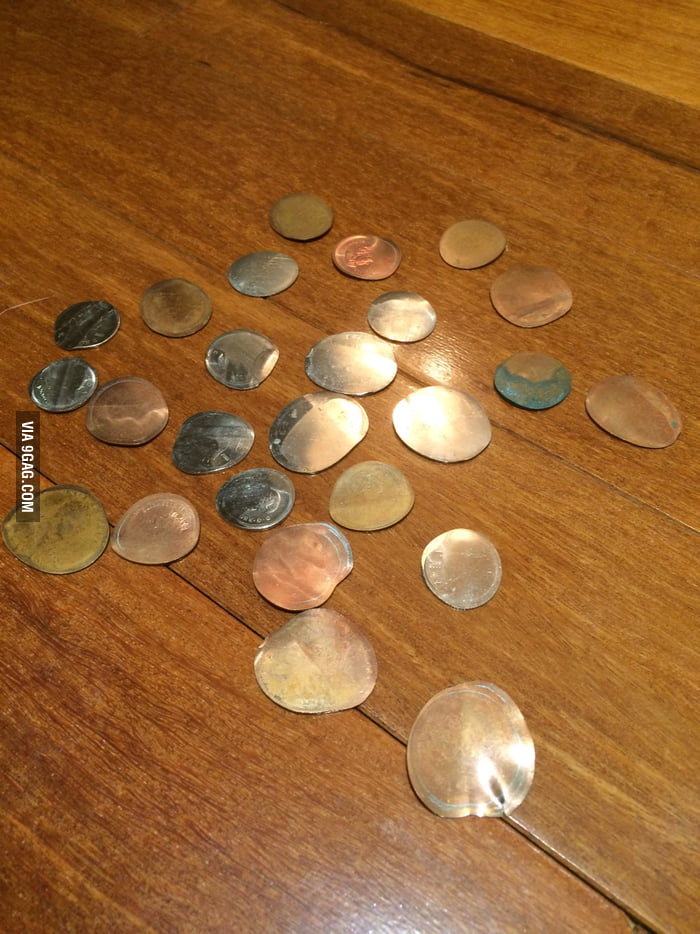 I found my collection of coins that I put on train tracks to get ...