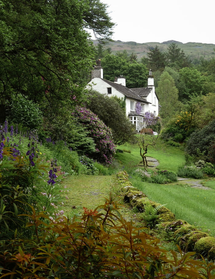 Rydal Mount, the house of poet William Wordsworth in the small village ...