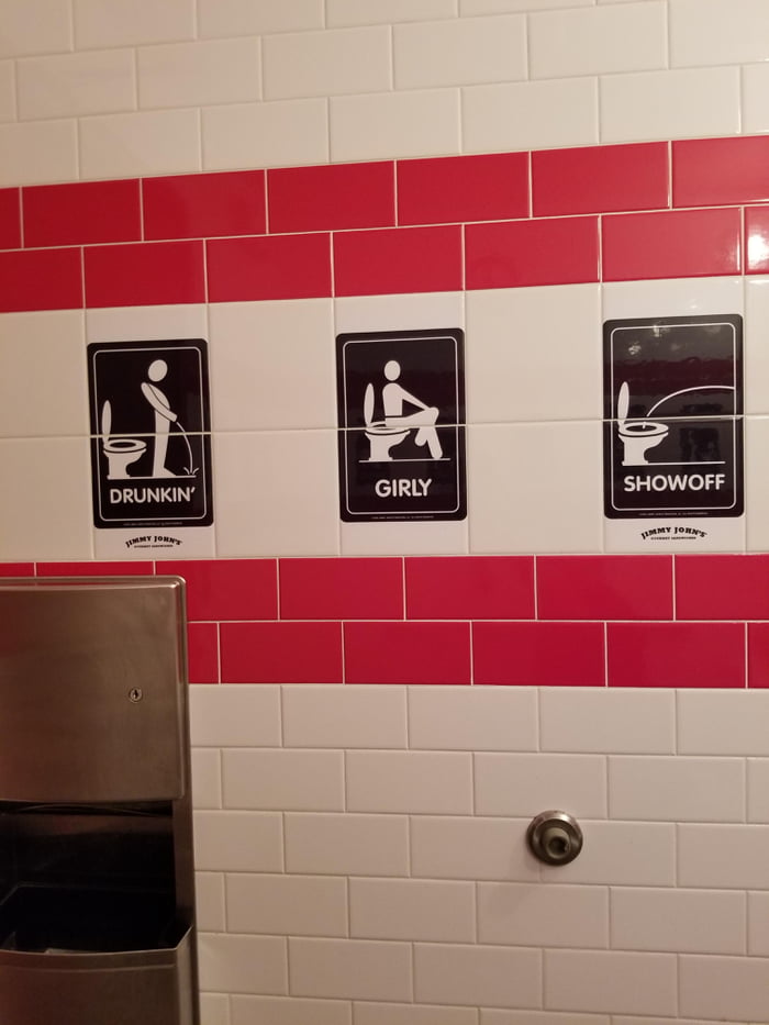 Jimmy John's bathroom signs - 9GAG
