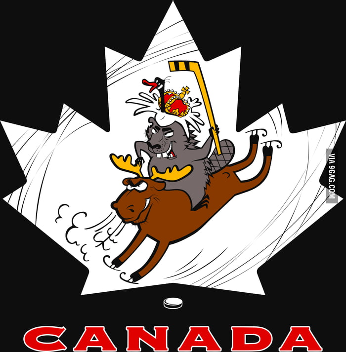 Сanada Beaver Goose and Moose Playing Hockey - 9GAG