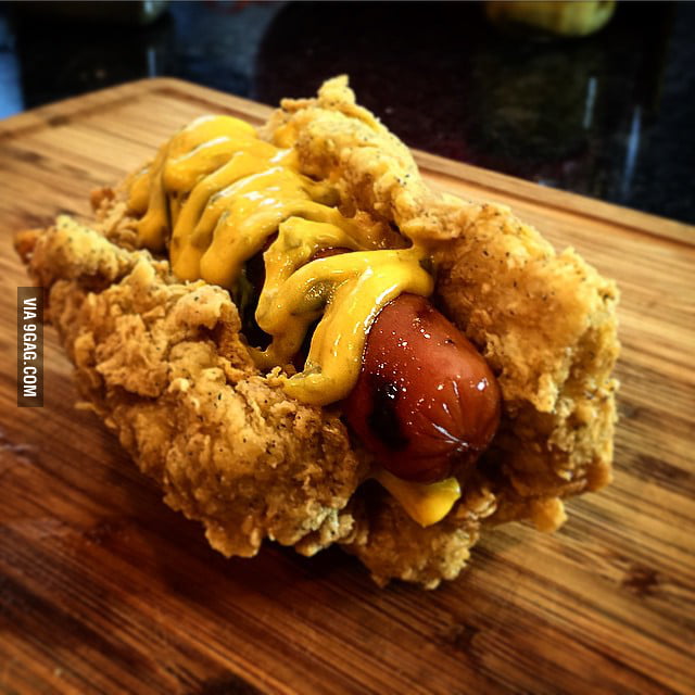 Homemade KFC Double Down Dog - 9GAG