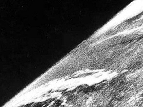 The first ever picture of earth taken from space in 1946. It was took ...