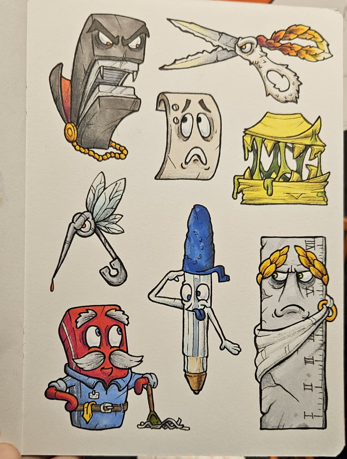 I drew some random office supplies - 9GAG