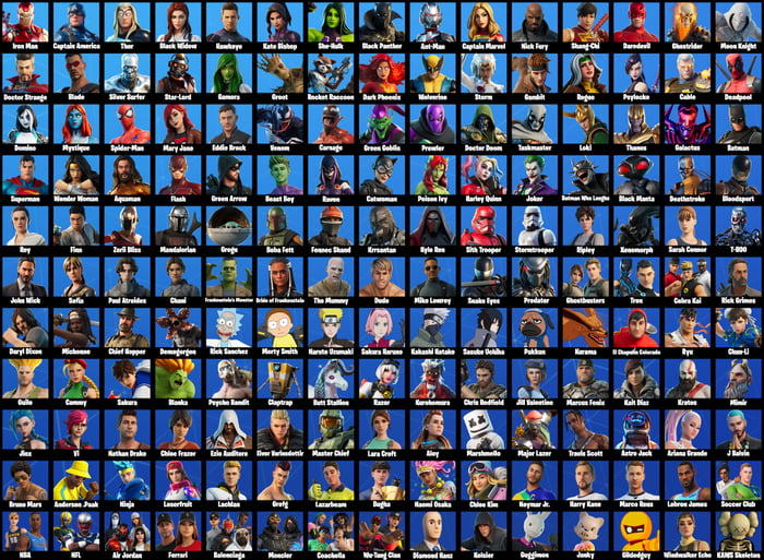 Every unique collab character in Fortnite! - 9GAG