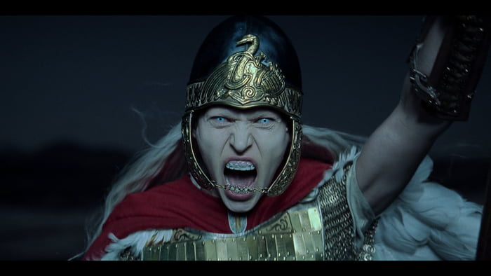 Watching The Northman and suddenly saw a Valkyrie with braces. Did they ...