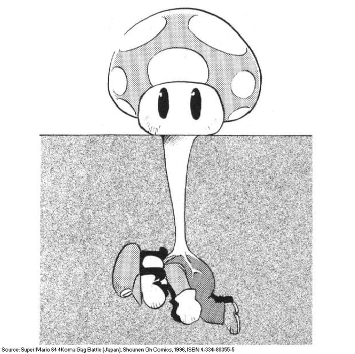 A 1996 Super Mario 64 manga suggests that 1-Up Mushrooms grow from the ...