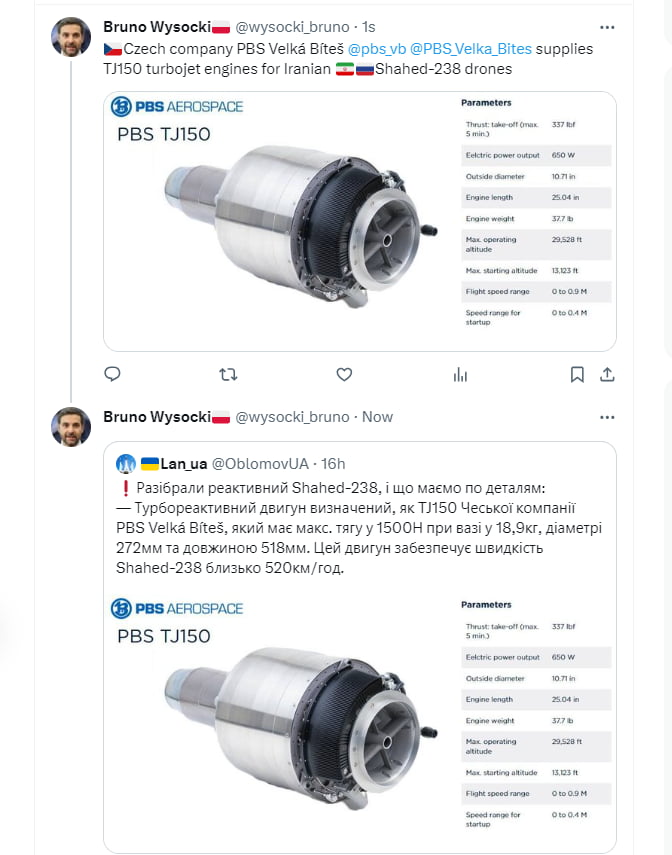 Czech company PBS Velká Bíteš supplies TJ150 turbojet engines for ...