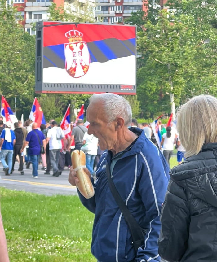 Epic protest in Serbia - 9GAG