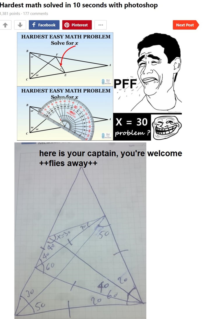 Solution for so called "hardest geometry problem"... - 9GAG
