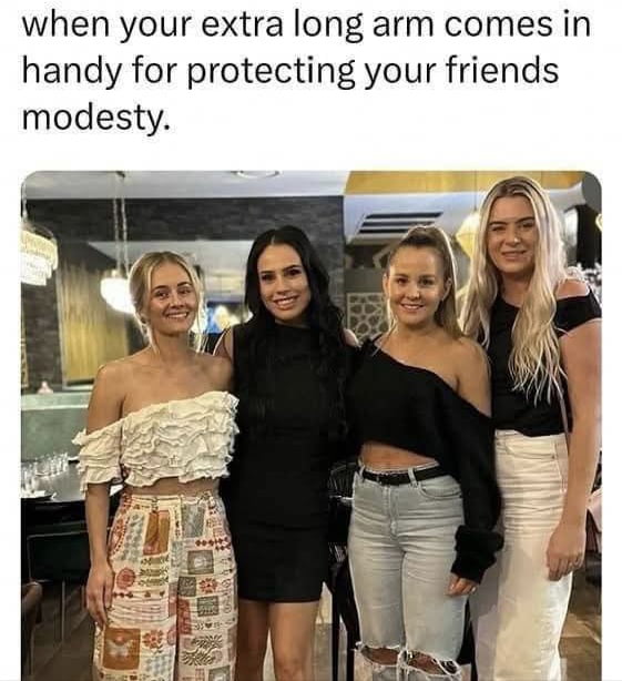 The long arm of modesty - 9GAG