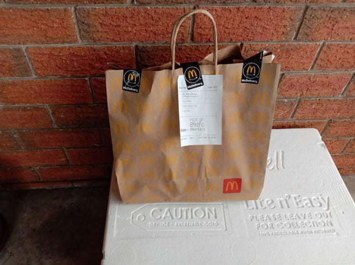 Someone missed lunch. Went outside at 5pm today and found this order ...