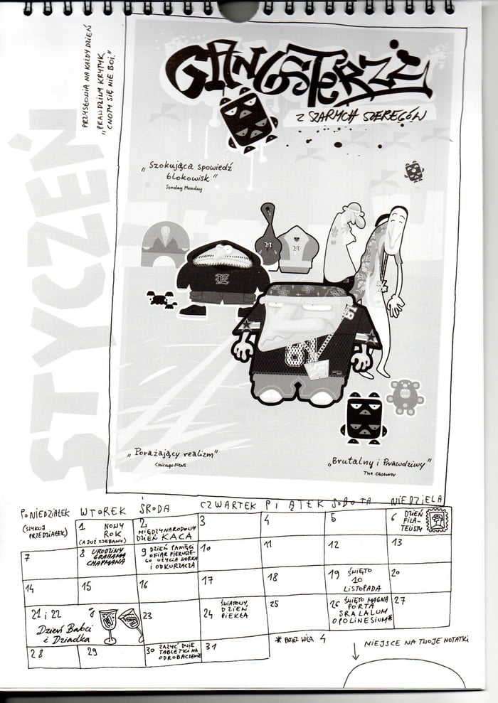 January from the calendar from the cult Polish comic book 'Wilq ...