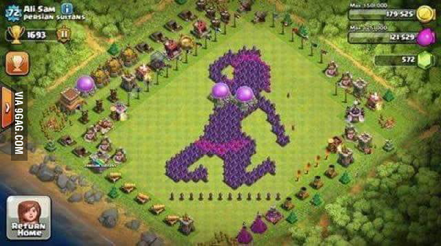 So this is my friend's COC base . . . - 9GAG