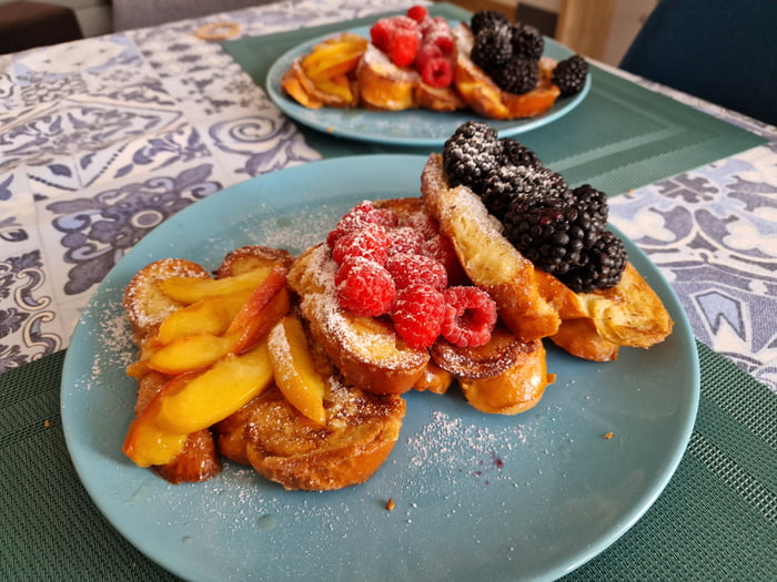My breakfast - french toasts with fresh fruits. - 9GAG
