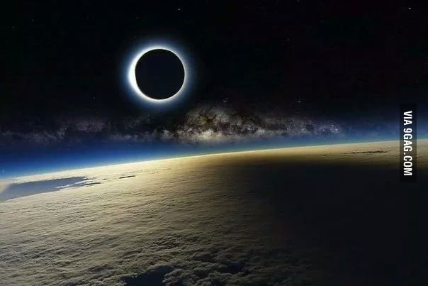 Solar eclipse from outer space - 9GAG
