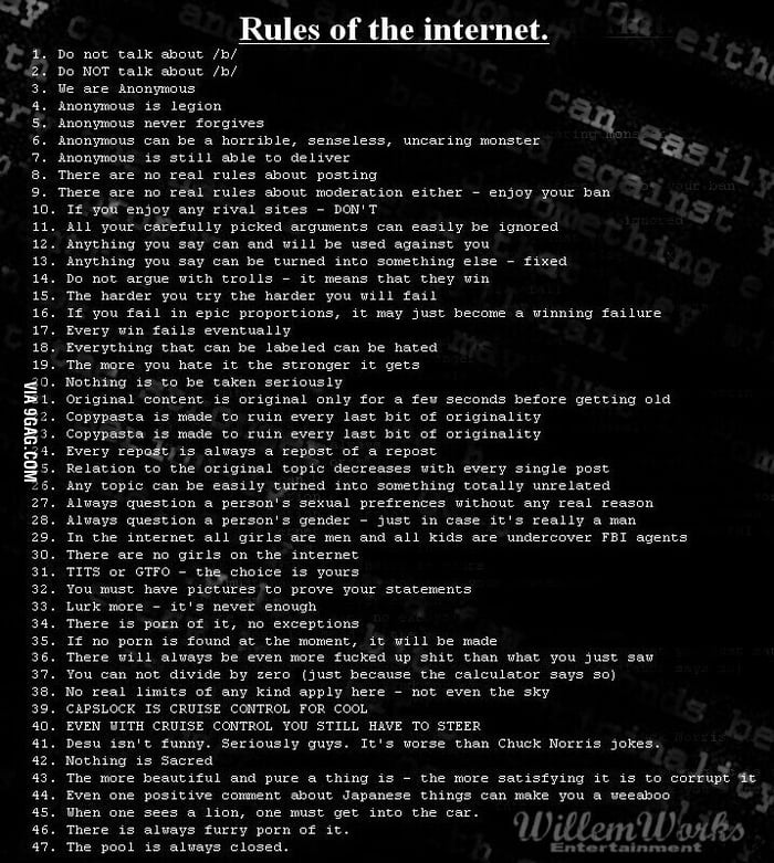 The rules of the internet - 9GAG