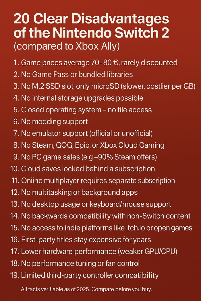 20 Clear Disadvantages of the Nintendo Switch 2 - 9GAG