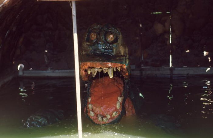 This water ride animatronic left underwater for a decade - 9GAG