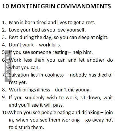 10 Montenegrin Commandments - 9GAG