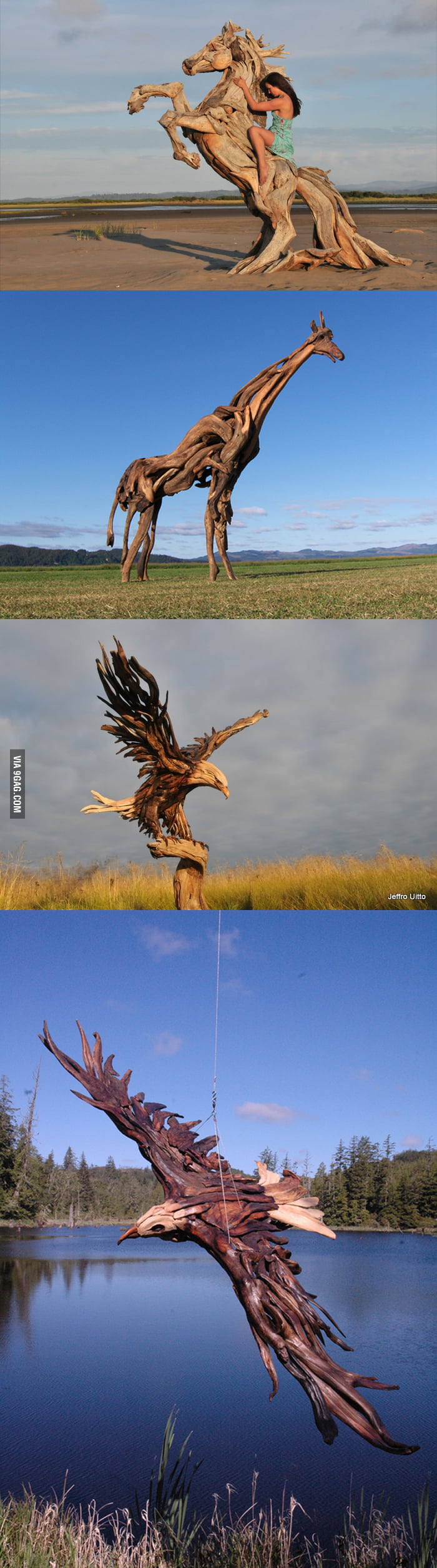 Incredible Junk Wood Sculpture by Jeff Uitto - 9GAG