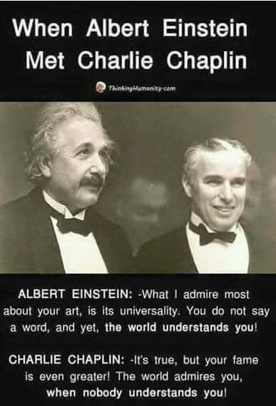 Albert Einstein and Charlie Chaplin - 9GAG