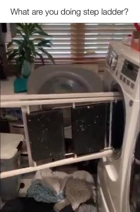 Oh no! Step ladder Im stuck - 9GAG