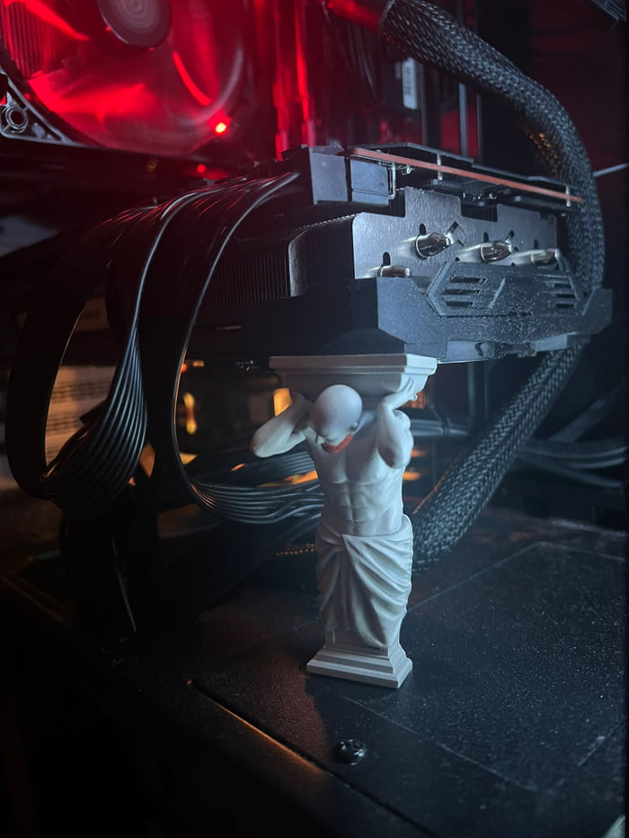 Made a custom printed GPU holder! - 9GAG
