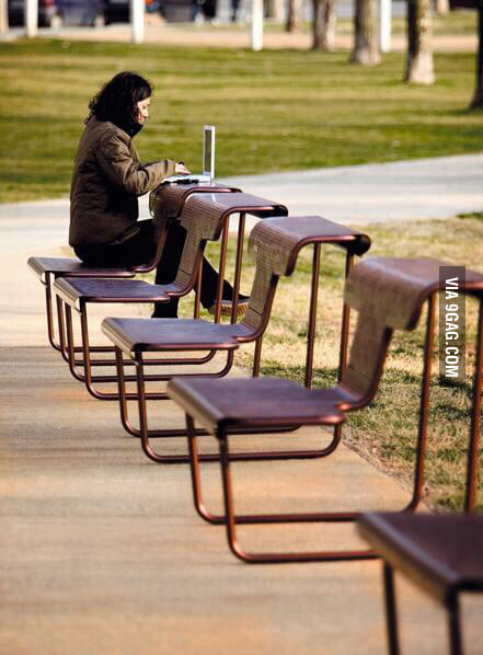 Combination desk and bench - 9GAG
