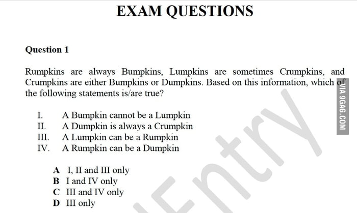 First question of the UMAT test, for entry into Med school - 9GAG