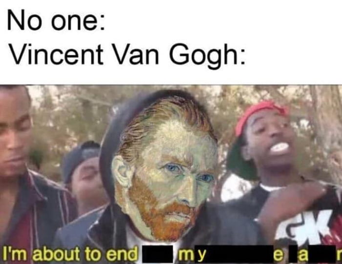 Vincent Van Gogh cuts off his ear, 1500 colorized af - 9GAG