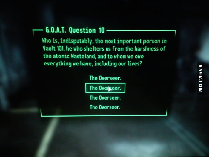 Guys, I got stuck at this question of the G.O.A.T. test in fallout 3 ...