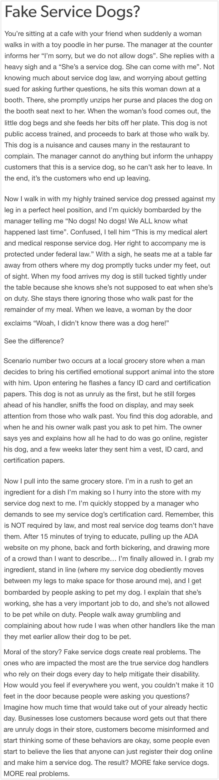 Fake Service Dogs : r/Dogfree