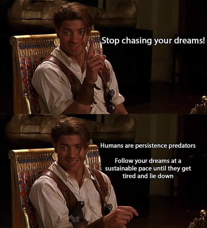 First you need to hit it. Then follow until it bleeds out, then strike. - 9GAG