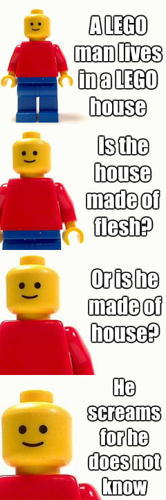 LEGO man lives in a LEGO house - 9GAG