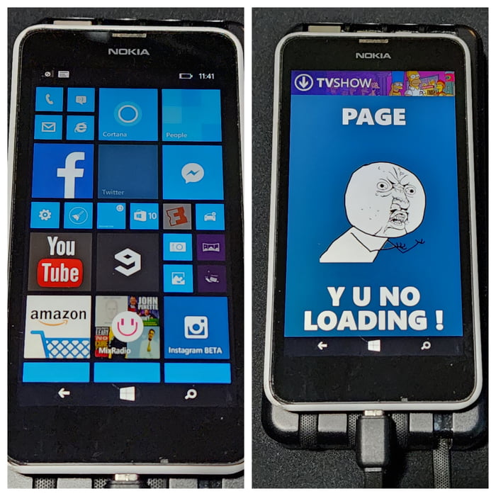 Found my old Windows Phone. Still turns on. Still has the 9gag app ...