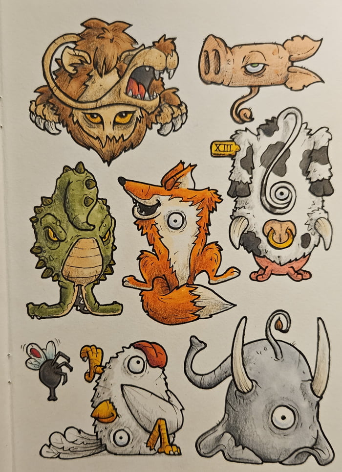I drew some random animals - 9GAG