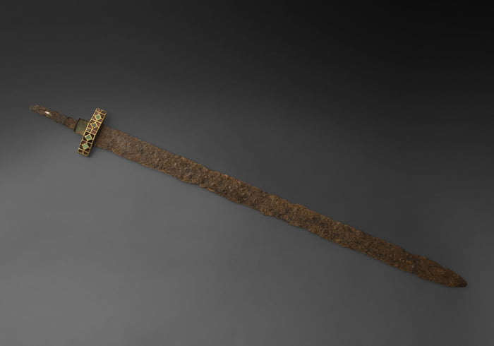 Remnants of an Migration period sword with precious gemstones as hilt ...