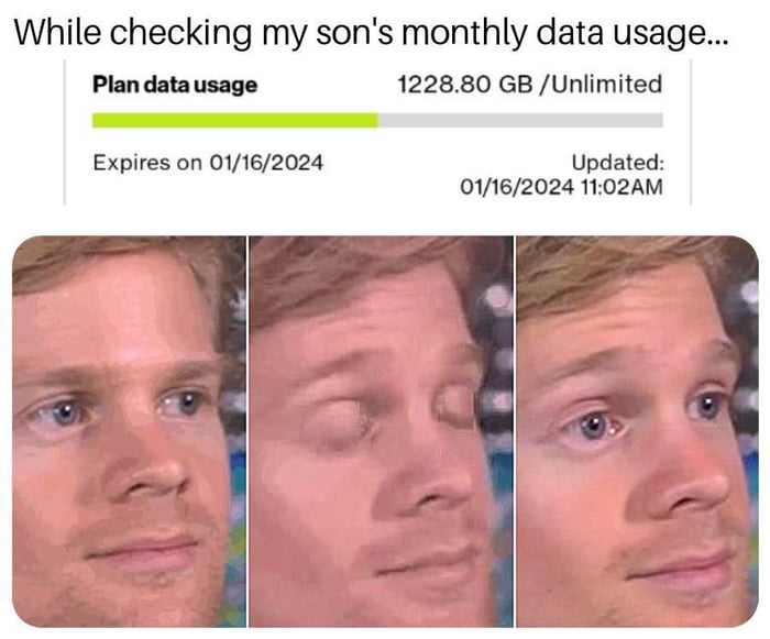 How much time spend to use 1.21TGB in 16 days? - 9GAG