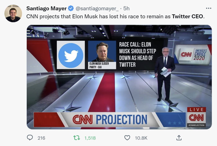 BREAKING NEWS: CNN projects winner of Twitter CEO race - 9GAG