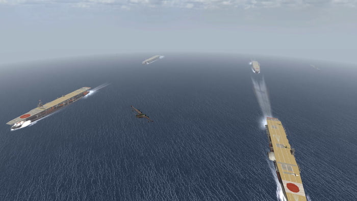 Japanese aircraft carrier Fleet on map Midway objective mode ...