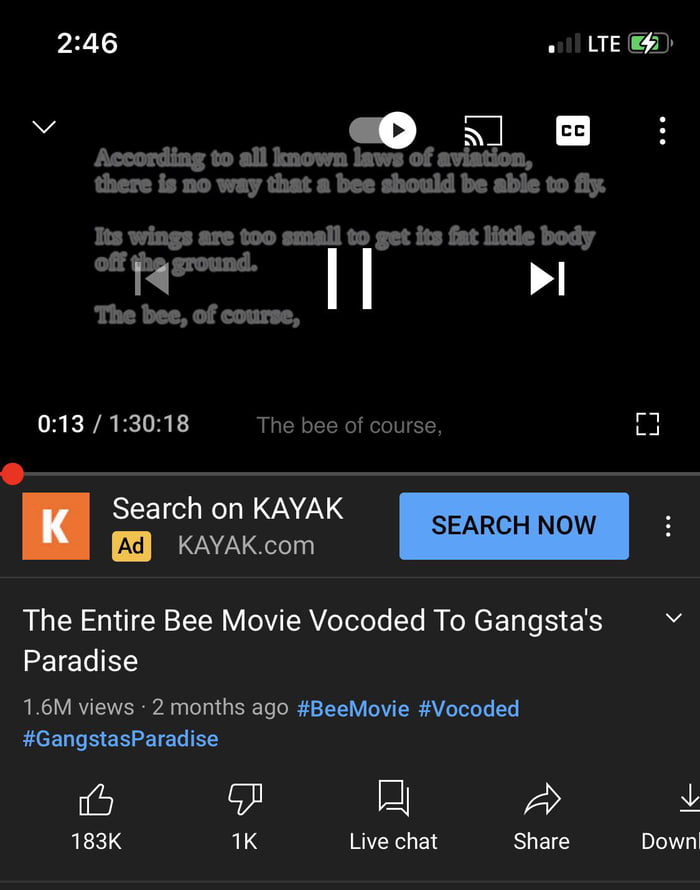 The entire bee movie vocoded to gangsta's paradise has still not been caught by copyright bots ...