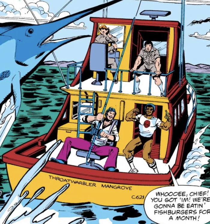 Tony‘s private yacht is called Throatwarbler Mangrove, because of ...
