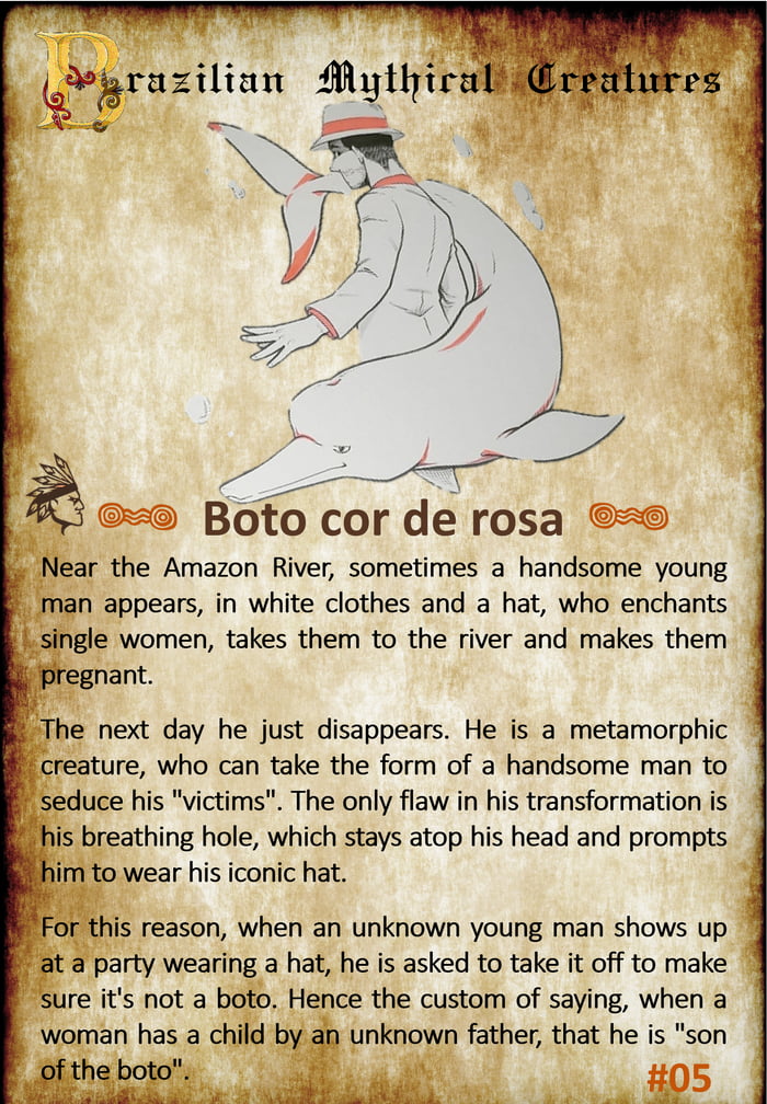 Brazilian Mythical Creatures #05 - Boto cor de rosa (Amazon Pink ...