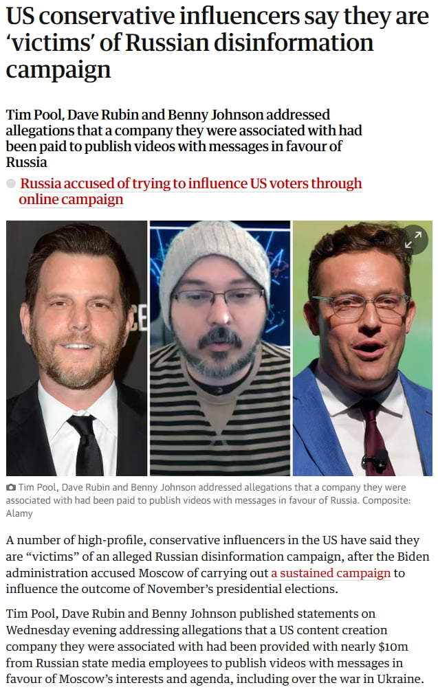 Tenet Media and Right-Wing Conservative Influencers Exposed as Agents of Russian Disinformation ...