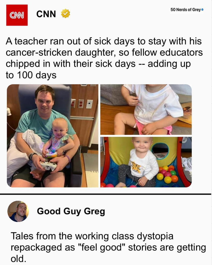 Ah yes, the heartwarming tale of systemic failure. - 9GAG