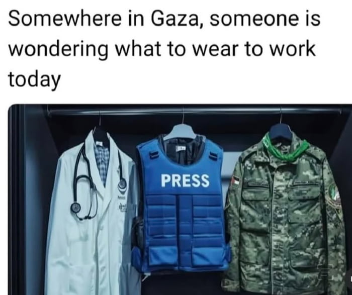 The average wardrobes in Gaza - 9GAG