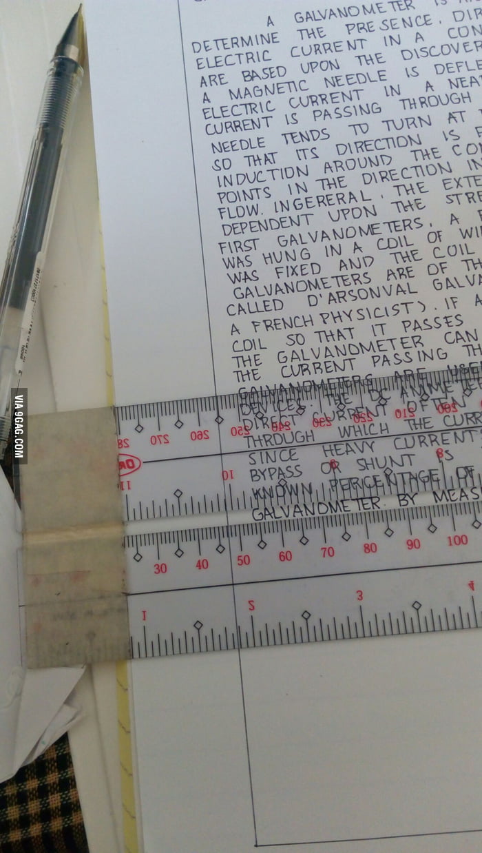 Engineering students use double-ruler when writing for a legible ...