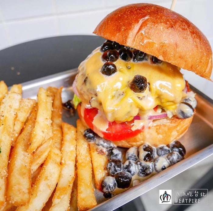 Bubble Milk Tea Burger In Taiwan, I've Seen It All - 9GAG