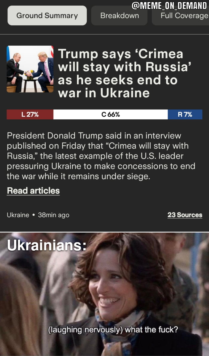 Damn. No wonder Zelensky is avoiding Trump. What a backstabbing moving ...