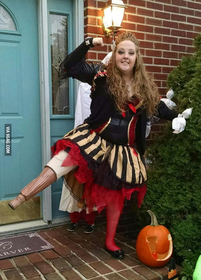 My girlfriend was a pirate for Halloween with a real peg leg (yes she's ...